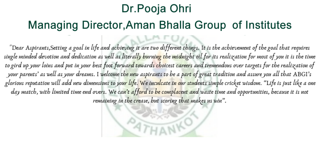 Meet Our Managing Director - Aman Bhalla Group Of Institutes